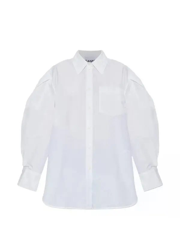 GANNI Puff-sleeve Shirt - White