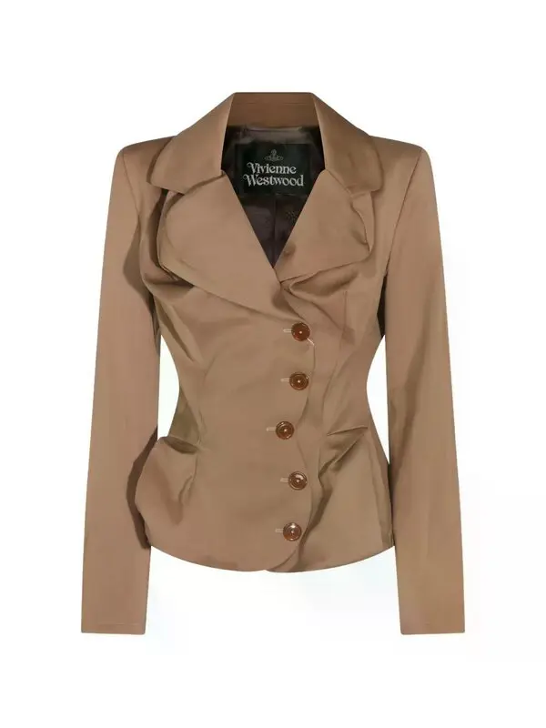 VIVIENNE WESTWOOD Drunken Tailored Asymmetric Draped Blazer - Brown