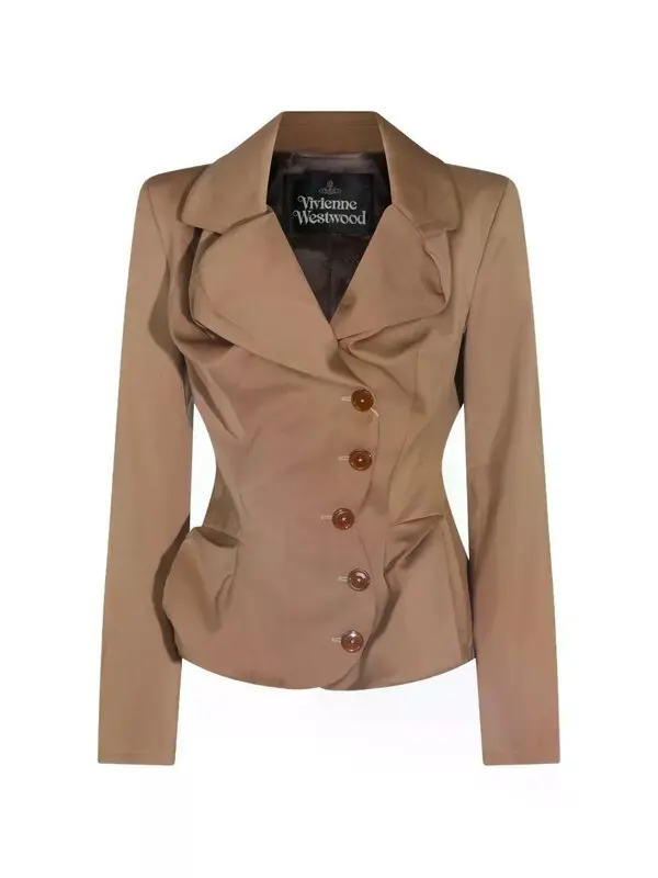 VIVIENNE WESTWOOD Drunken Tailored Asymmetric Draped Blazer - Brown