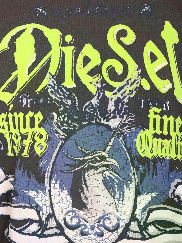 DIESEL® Cotton T-shirt With Flock Graphic