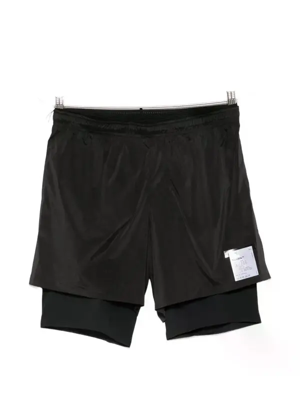 Satisfy Layered Logo-print Shorts - Black