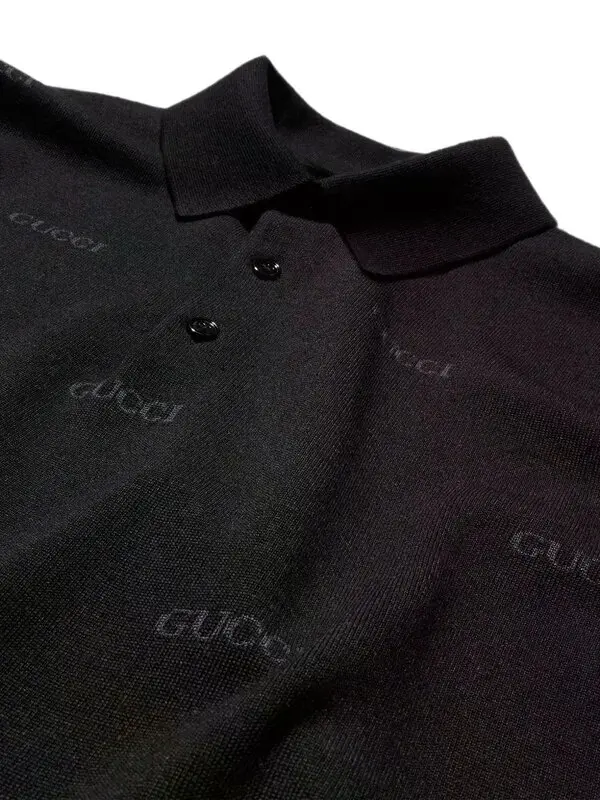 Gucci Wool Silk -jacquard Polo Shirt