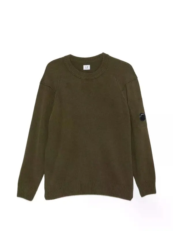 C.P. COMPANY Lens Detail Crew Neck Sweater - Green