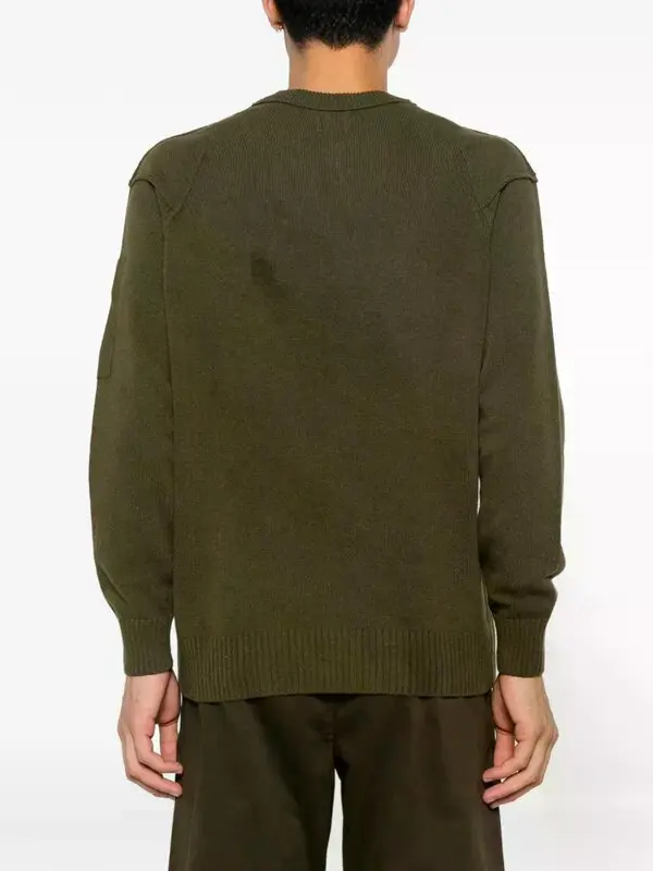C.P. COMPANY Lens Detail Crew Neck Sweater - Green