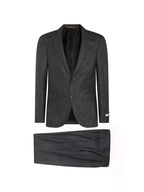 Canali Pinstriped Wool Suit - Grey