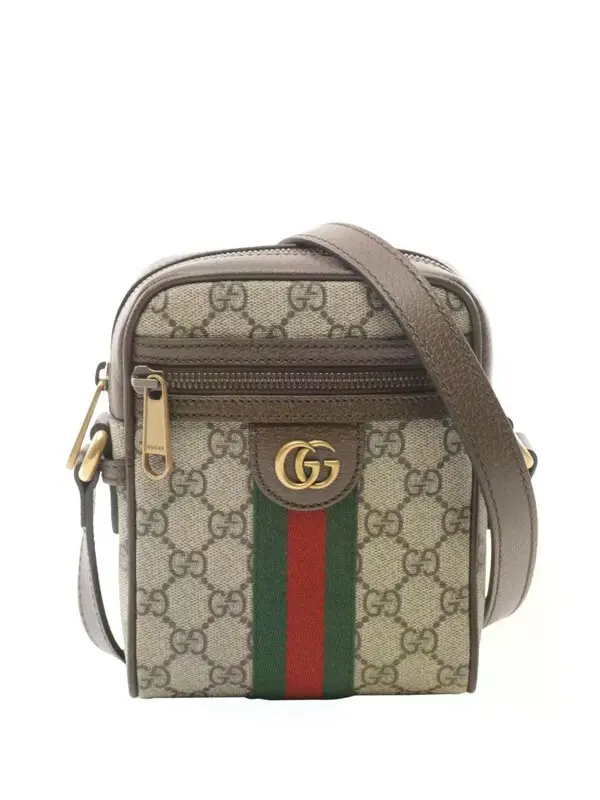 Gucci 2016-2026 Mini Gg Supreme Web Ophidia Crossbody Bag - Neutrals