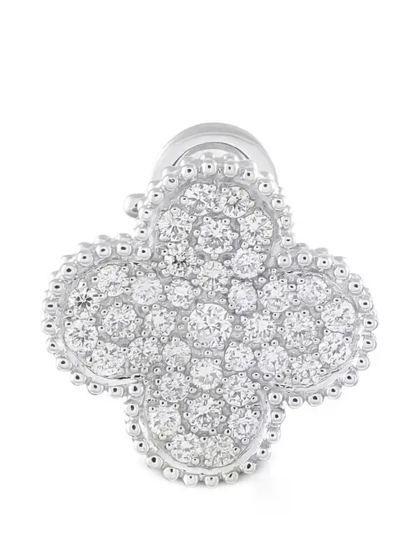 LB EXCLUSIVE 18k White Gold Diamond Clover Earrings