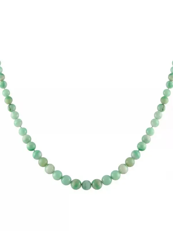 LB EXCLUSIVE Jade Bead Necklace With Marquise Clasp - Green