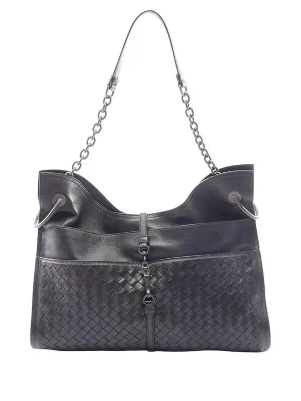 Bottega Veneta Intrecciato Shoulder Bag - Black
