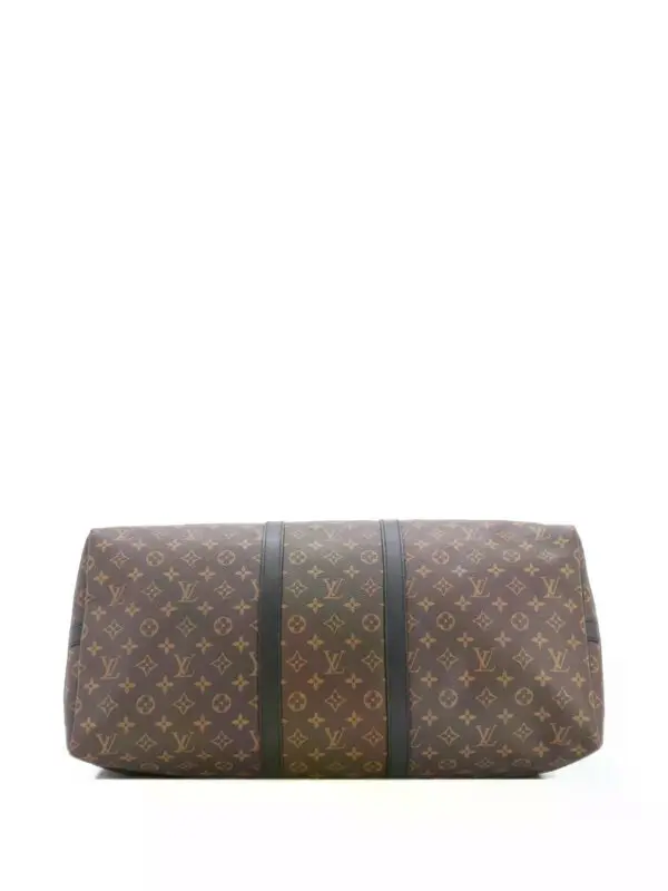 LOUIS VUITTON Keepall Bandouliere Bag Macassar Monogram Canvas 55 Travel Bag