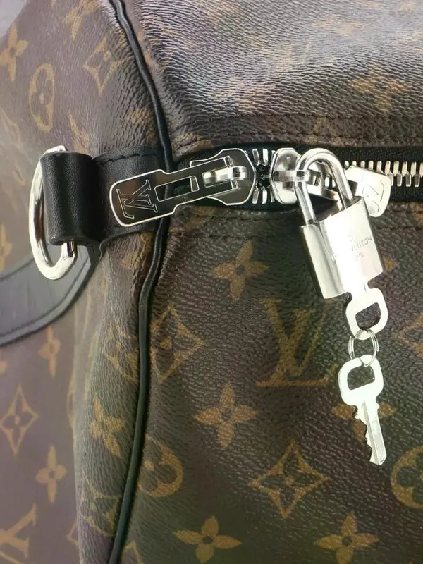 LOUIS VUITTON Keepall Bandouliere Bag Macassar Monogram Canvas 55 Travel Bag
