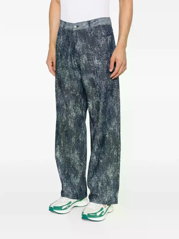LANEUS Acid-wash Jeans