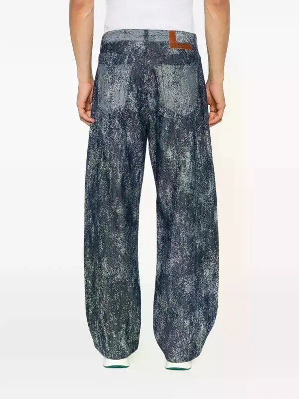 LANEUS Acid-wash Jeans