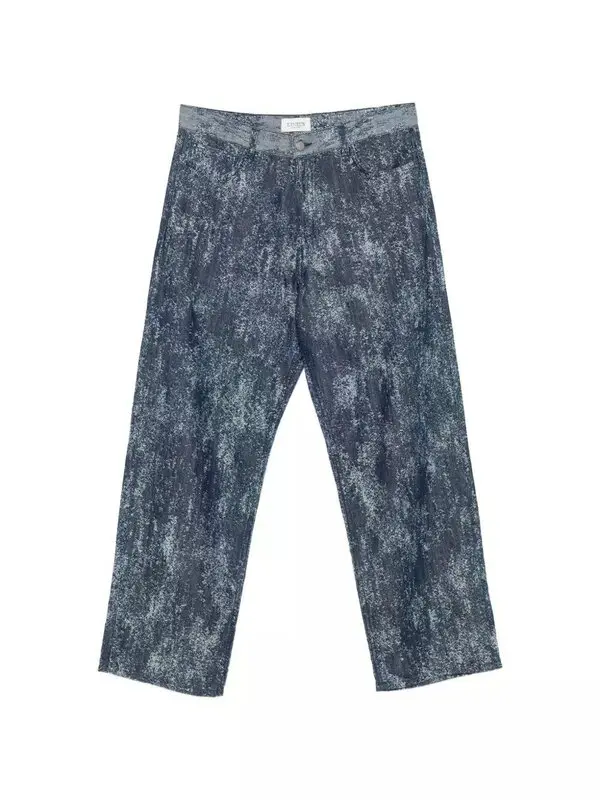 LANEUS Acid Wash Jeans