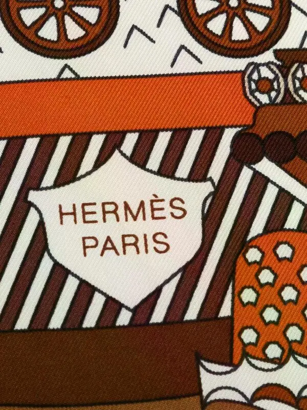 Hermès 2000-2026 La Patisserie Francaise Silk Scarf 90 Scarves - Brown