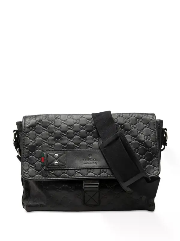 Gucci 2000-2015 Guccissima Web Crossbody Bag - Black
