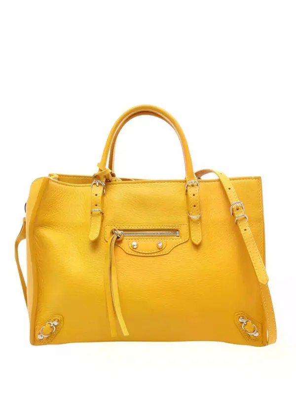 Balenciaga 2018-2026 Papier A6 Zip Around Satchel - Yellow