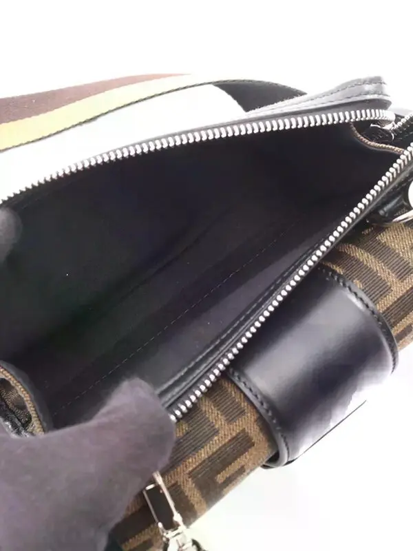 Fendi 2010-2026 Zucca Canvas Double Baguette Crossbody Bag