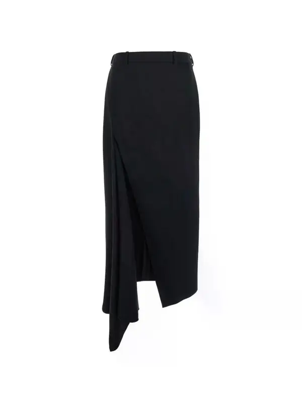 Givenchy Slashed Asymmetric Midi Skirt - Black