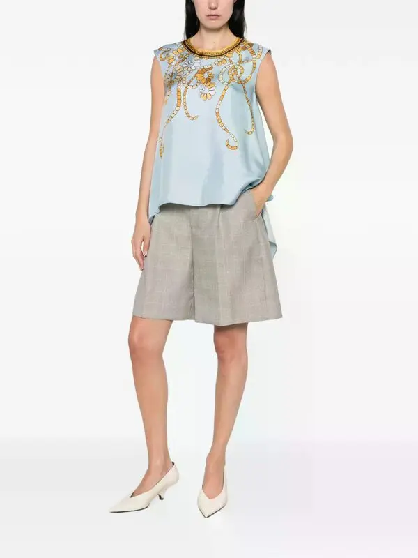La DoubleJ Graphic-print Sleeveless Blouse