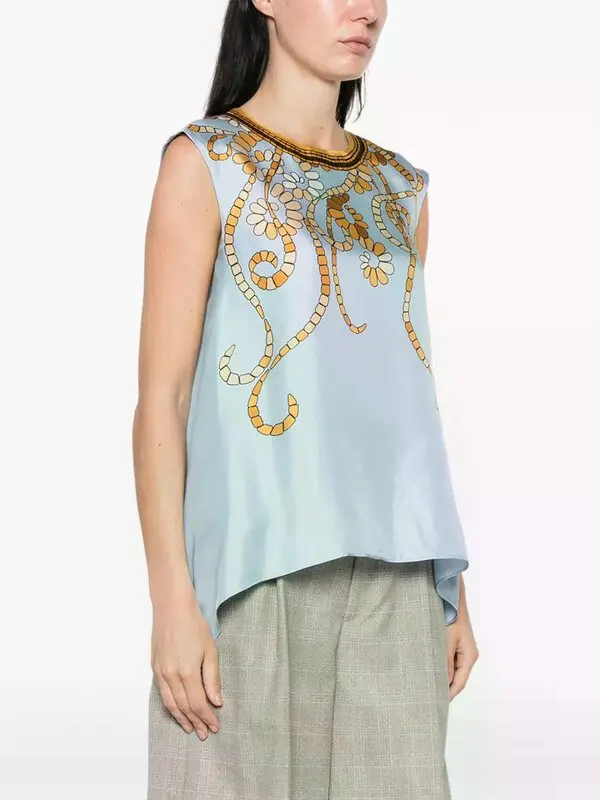 La DoubleJ Graphic Print Blouse - Blue