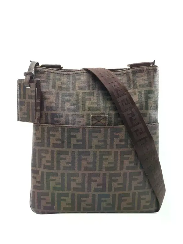 Fendi 2000-2010 Zucca Spalmati Crossbody Bag - Brown