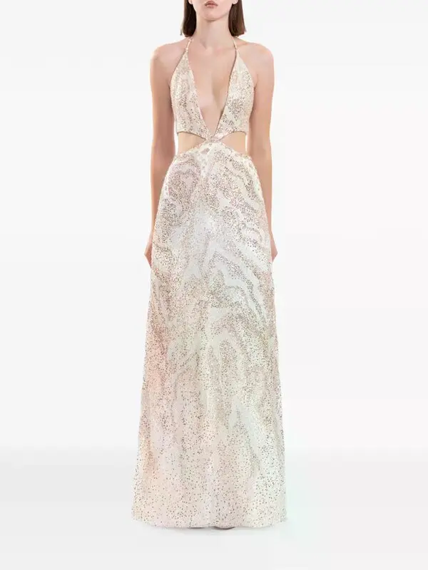 SAIID KOBEISY Embroidered Cut-out Maxi Dress