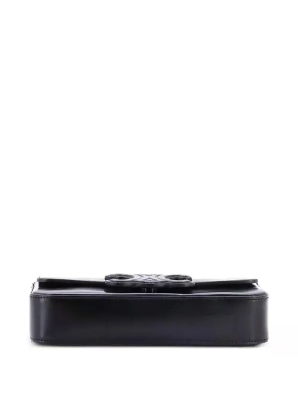 Celine Triomphe Chain Leather Small Shoulder Bag - Black