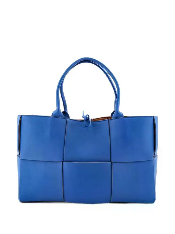 Bottega Veneta Arco Maxi Intrecciato Leather Medium Tote Bag - Blue