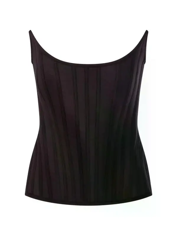 Giuseppe Di Morabito Ribbed Corset Top - Brown