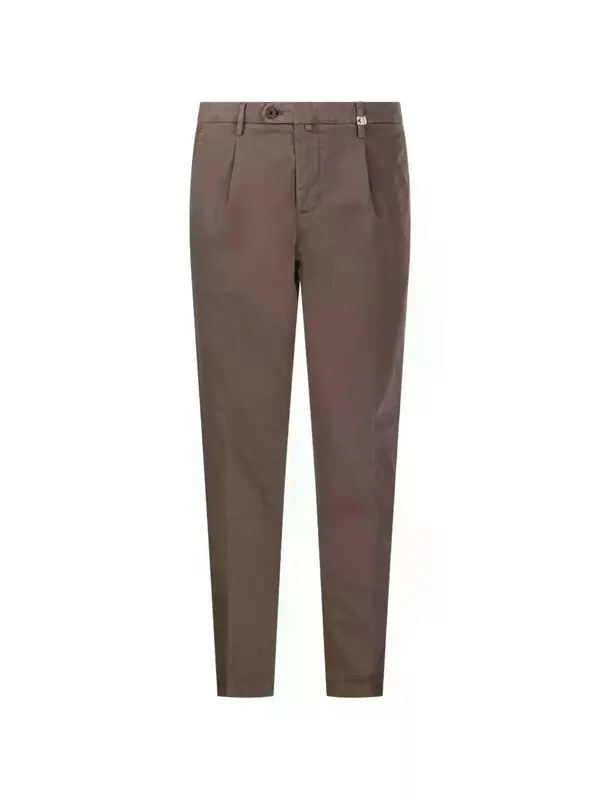 MYTHS Pleated Tapered-leg Trousers - Brown