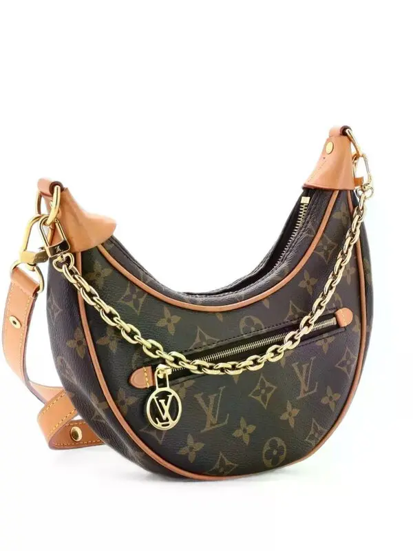 LOUIS VUITTON Loop Handbag Monogram Canvas Hobo Bag - Brown
