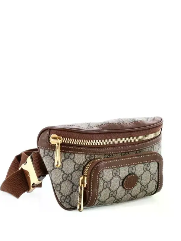 Gucci Interlocking G Patch Gg Coated Canvas Belt Bag - Brown