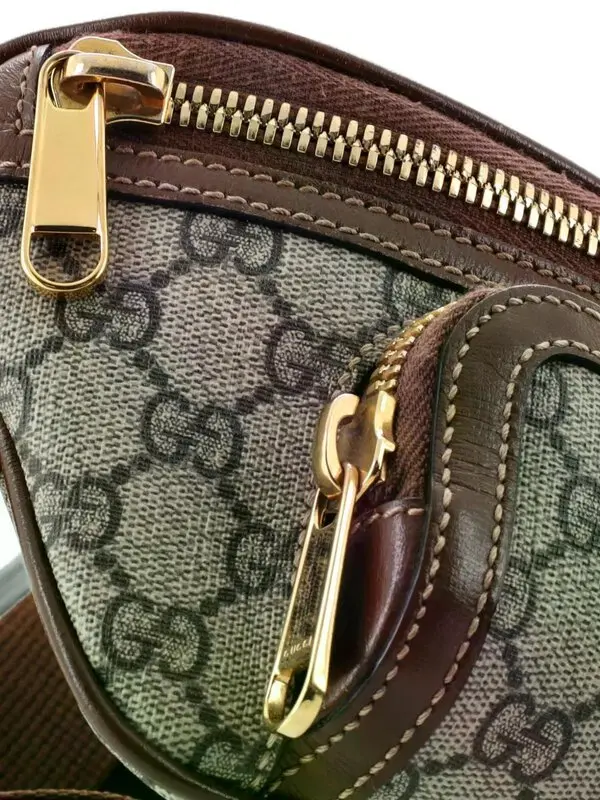 Gucci Interlocking G Patch Gg Coated Canvas Belt Bag - Brown