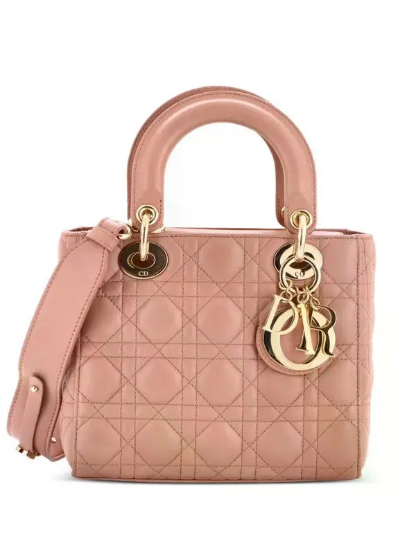 Dior Lady Lambskin Quilted Bag - Pink