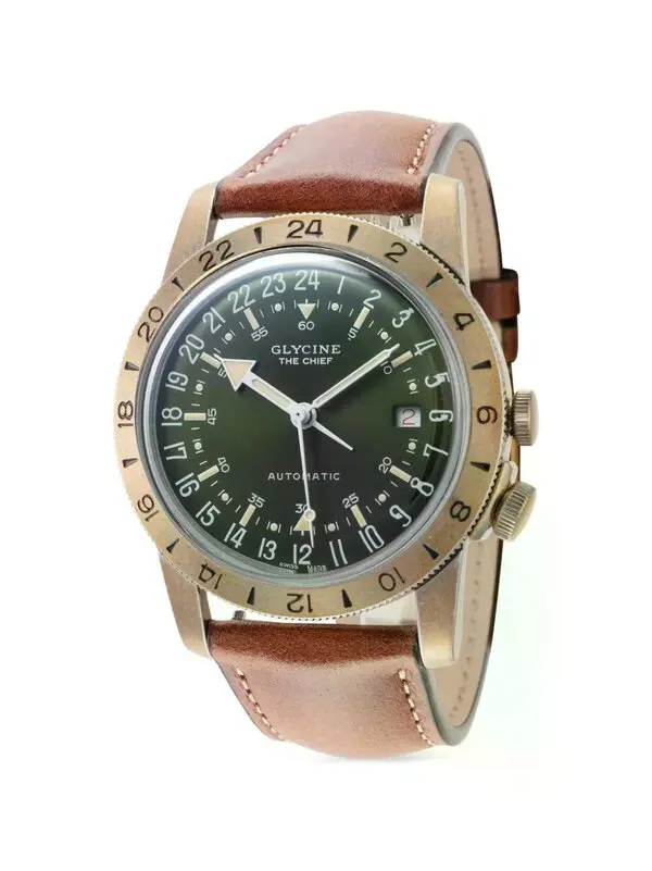 GLYCINE Airman Vintage The Chief 40mm Watch - Green