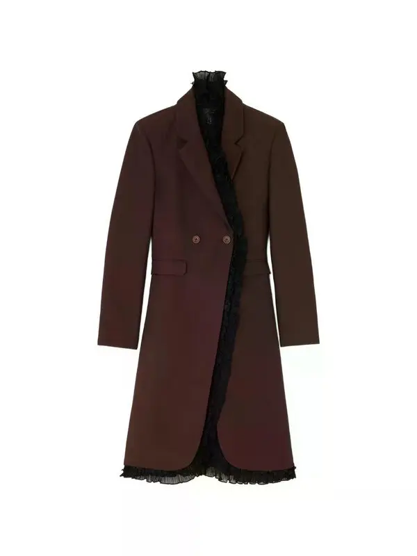 GANNI Long Blazer In Wool - Brown