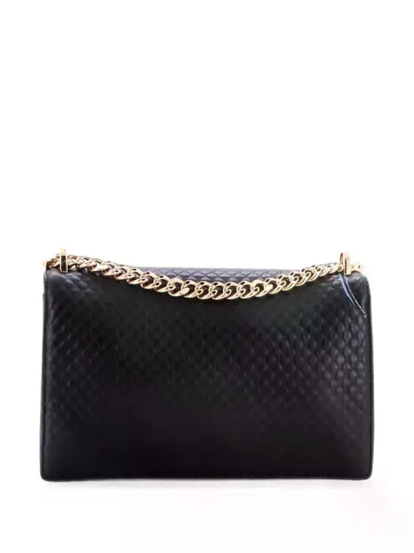 Dior Diorama Flap Bag Patch Embellished Leather Medium Shoulder Bag - Black