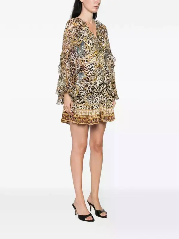 Camilla Ruffled Silk Mini Dress