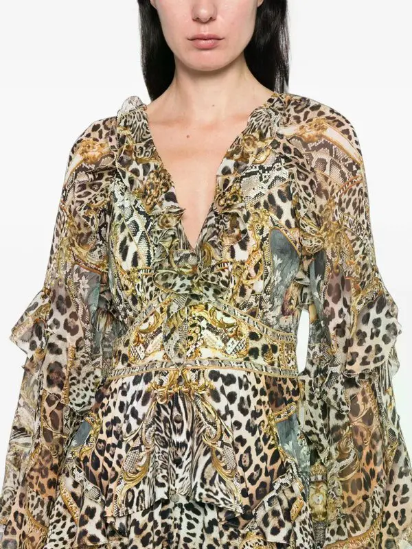Camilla Ruffled Silk Mini Dress