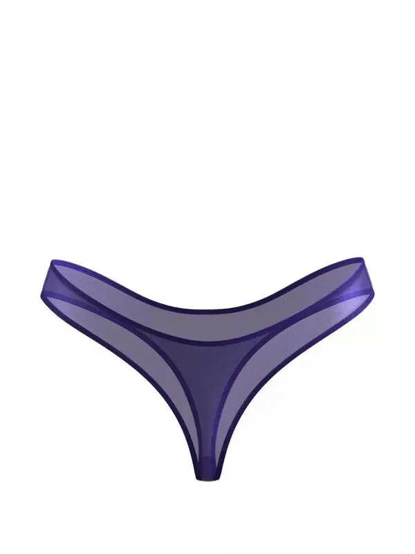 SCANDALE Foil-effect Tulle Thong - Purple