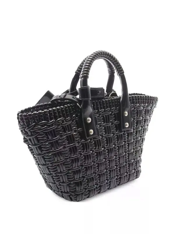 Balenciaga Woven Bistro Basket Tote Bag - Black