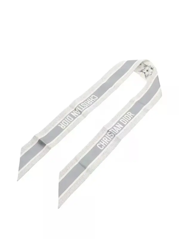 Dior 2010s Mitzah Lucky Star Scarf - White