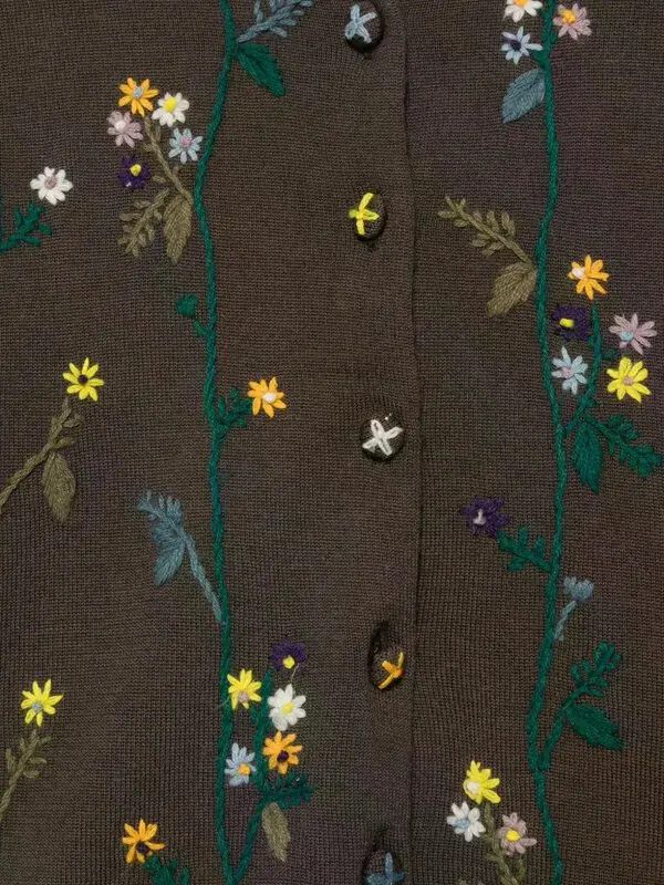 Moschino 2000s Floral-embroidered Cardigan