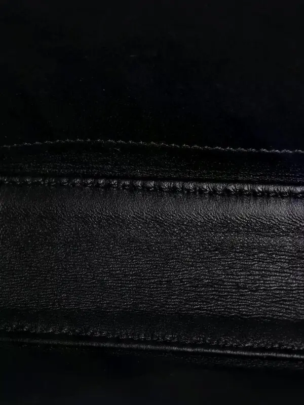 Celine Triomphe Chain Leather Shoulder Bag - Black
