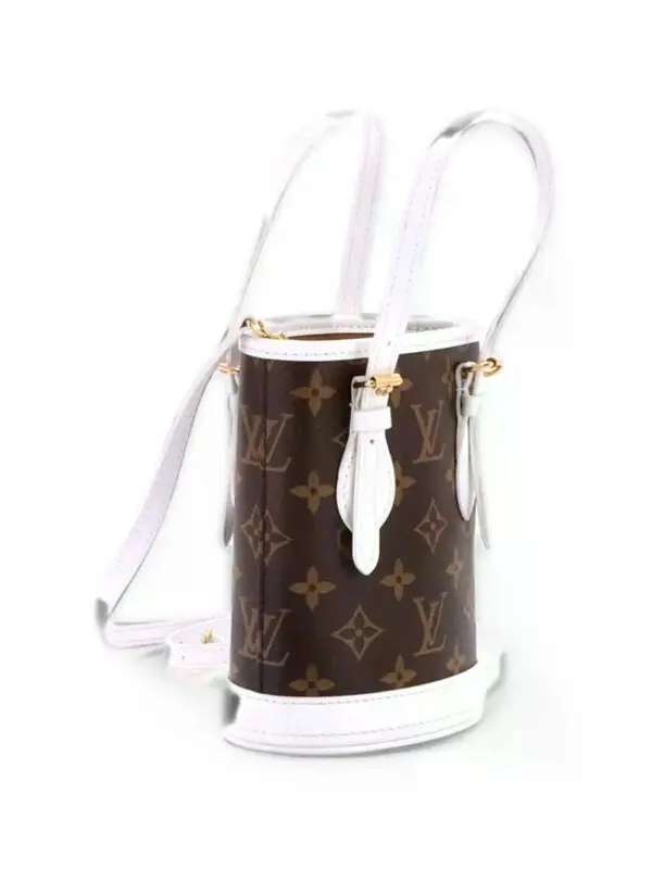 LOUIS VUITTON Match Monogram Canvas Nano Bucket Bag - White