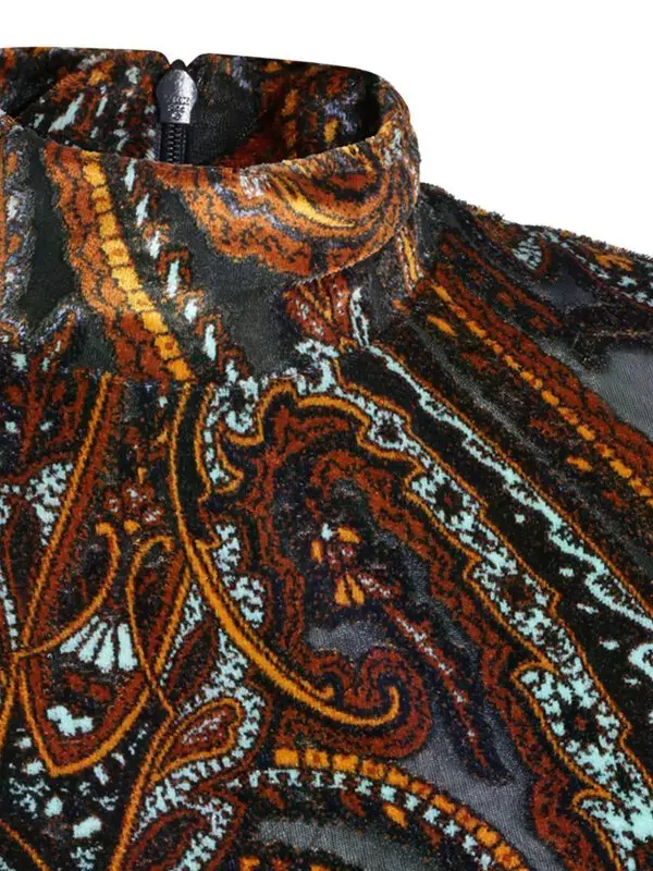 Etro Paisley-print High-neck Midi Dress