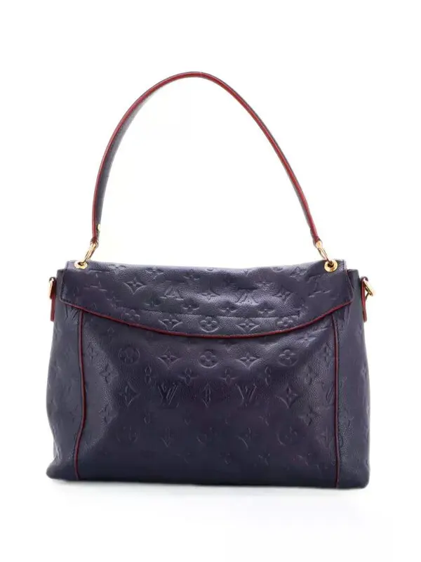 LOUIS VUITTON Blanche Monogram Empreinte Leather Mm Satchel - Blue