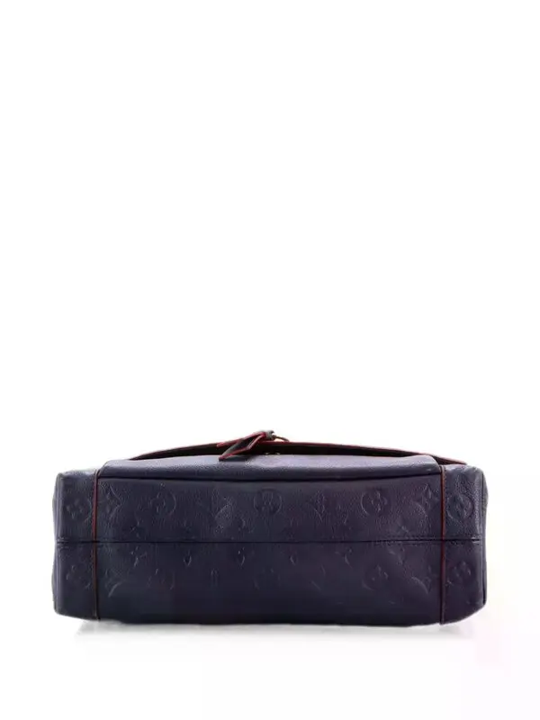 LOUIS VUITTON Blanche Monogram Empreinte Leather Mm Satchel - Blue