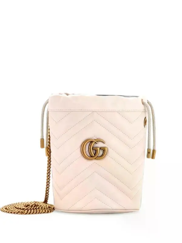 Gucci Gg Marmont Matelasse Leather Mini Bucket Bag - Neutrals